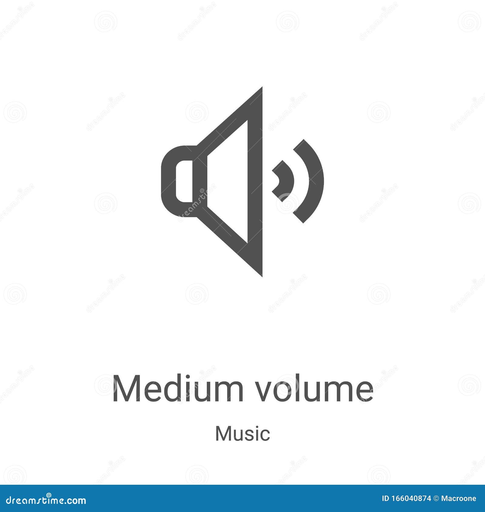 Medium Volume Icon Vector from Music Collection. Thin Line Medium ...