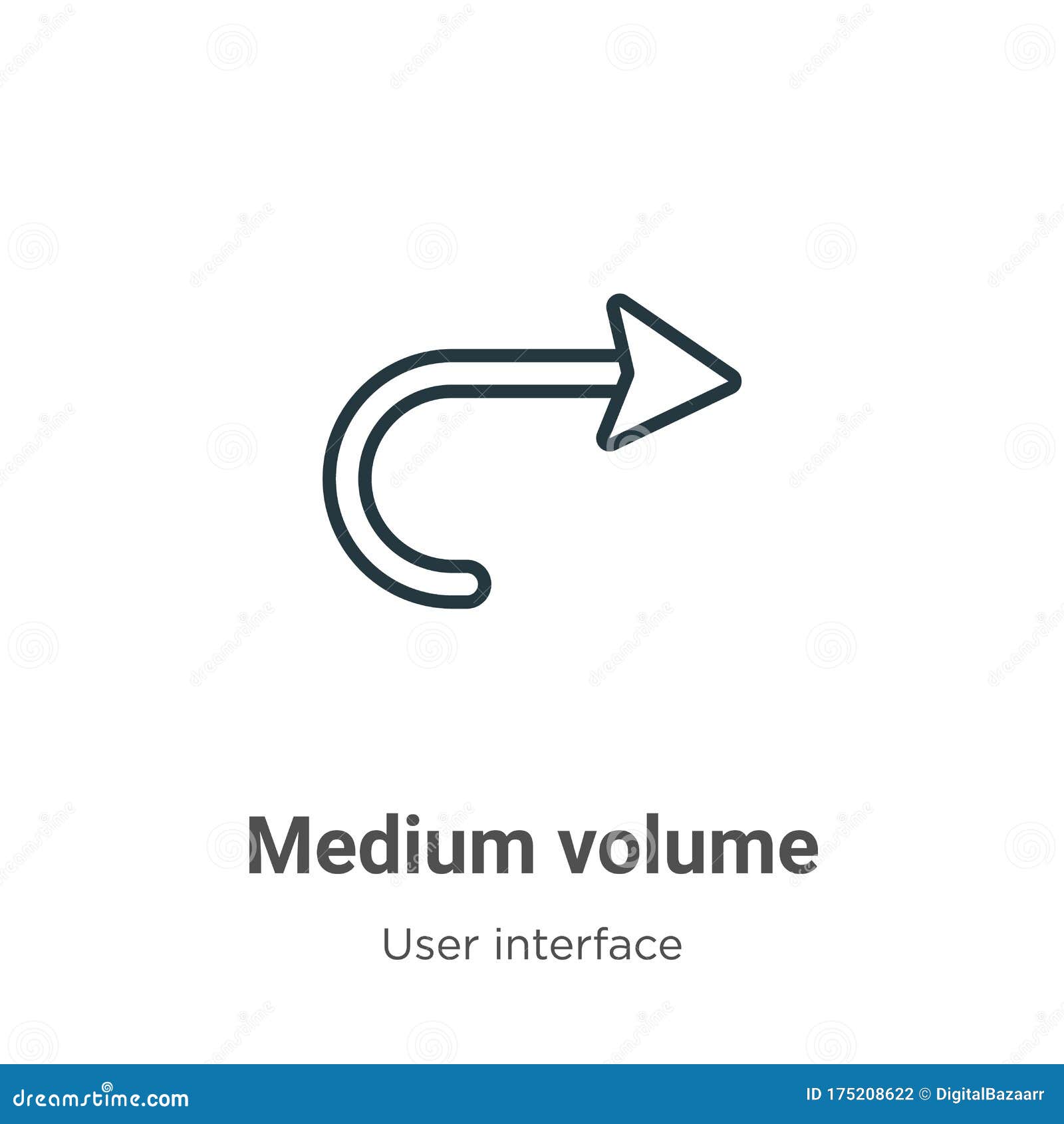 Medium Volume Outline Vector Icon. Thin Line Black Medium Volume Icon ...