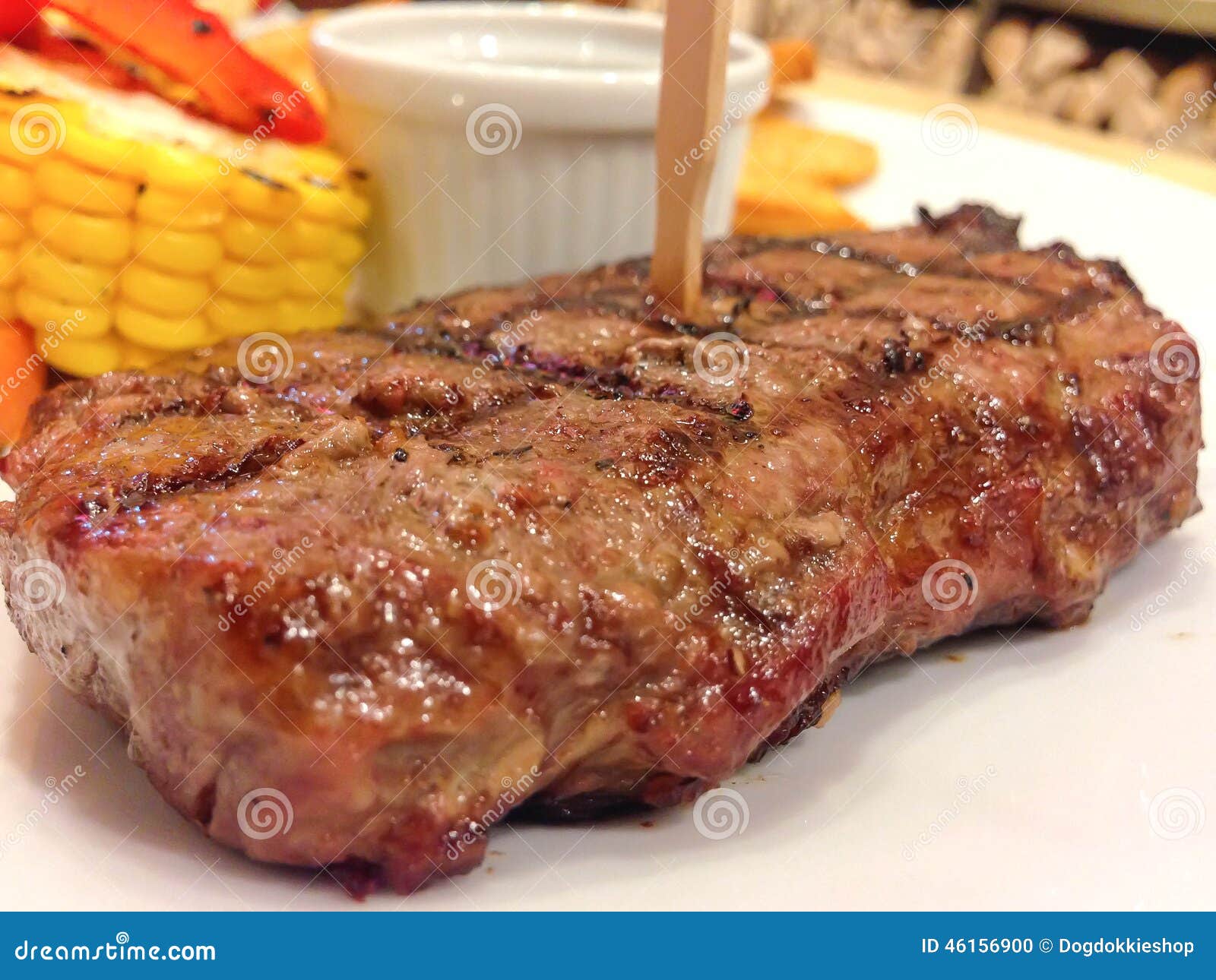 Medium well steak stock photo. Image of corn, delicious - 46156900