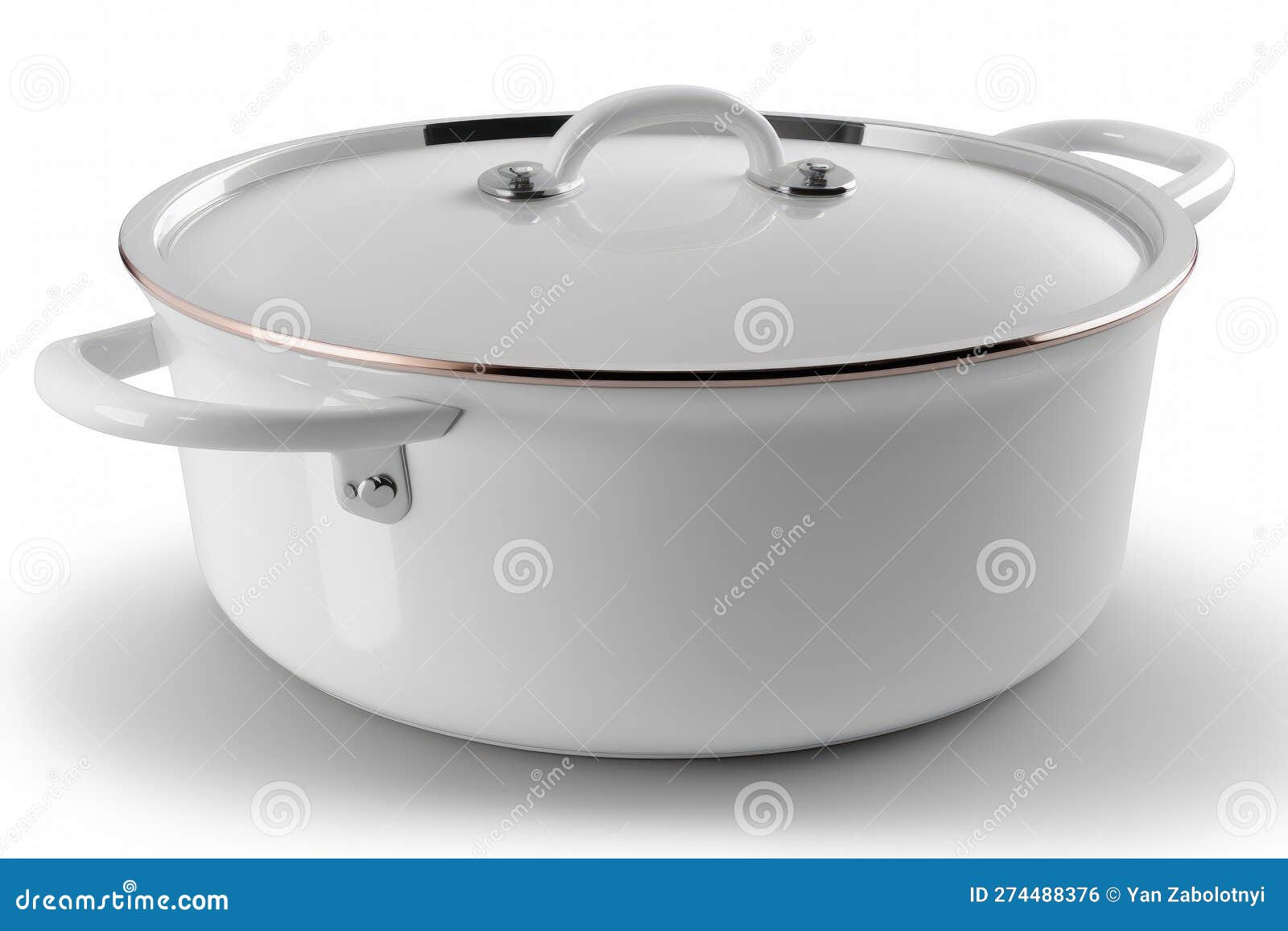 Medium White Pan on a White Background. Generative AI Stock ...