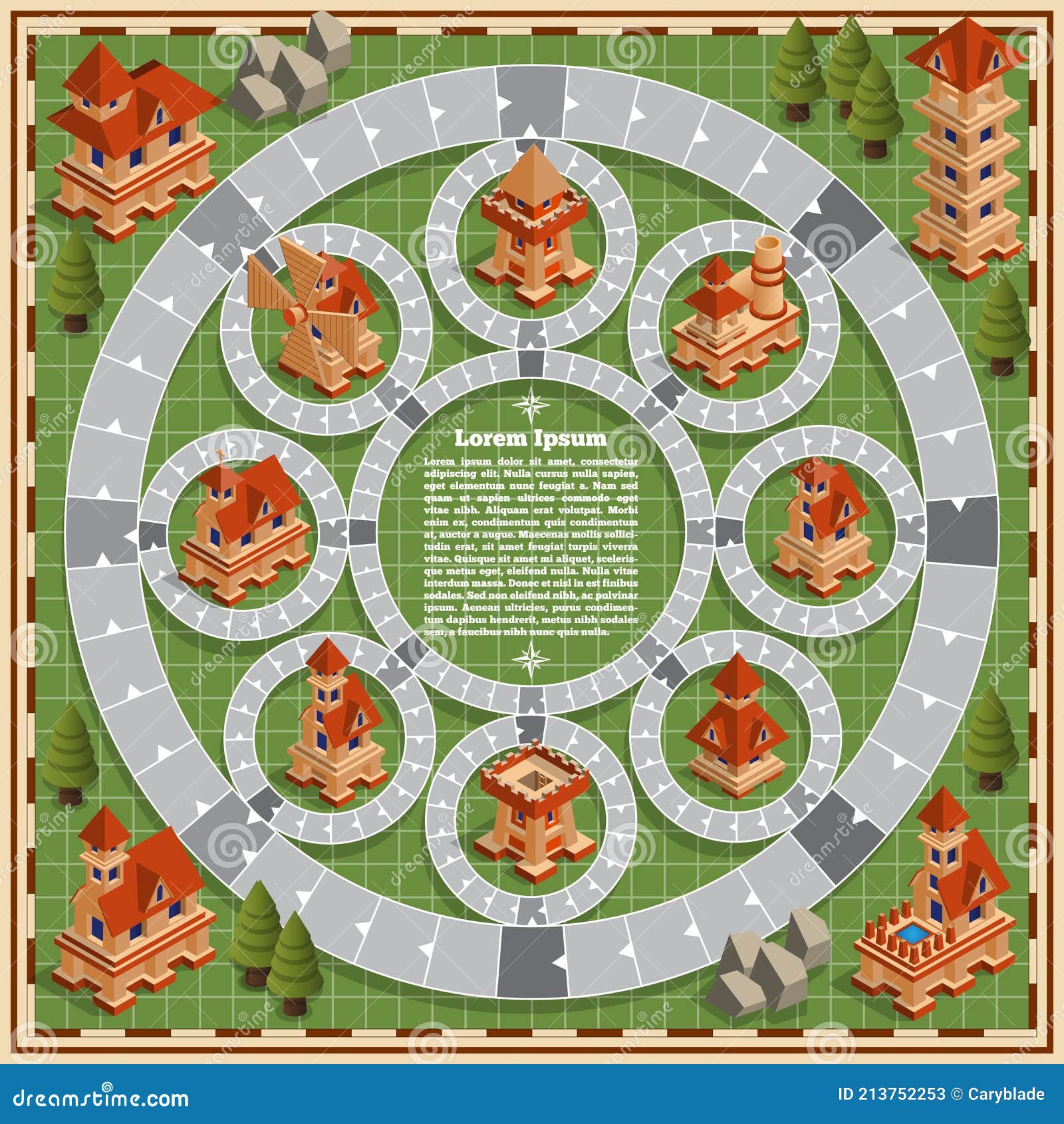 Board Game on a Medieval Theme. Stock Vector - Illustration of game ...