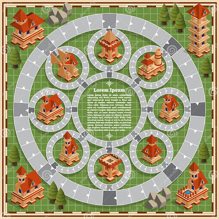 Board Game on a Medieval Theme. Stock Vector - Illustration of game ...