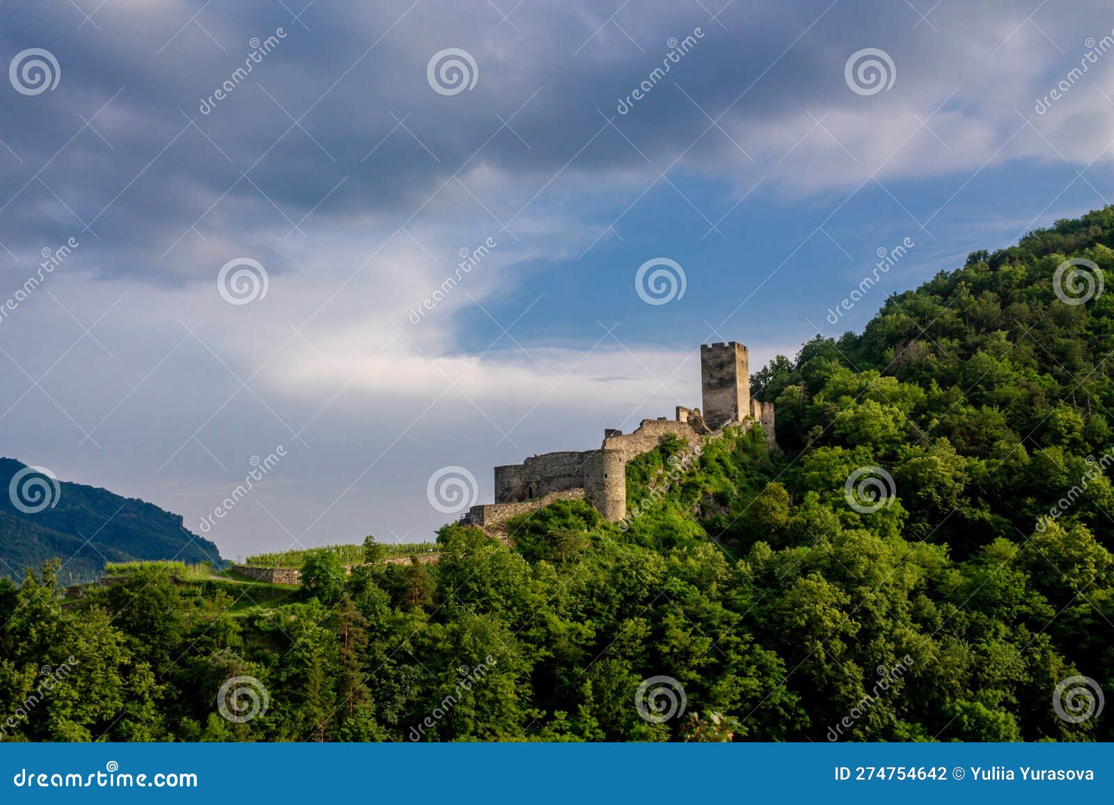 Medival castle in Austria stock photo. Image of church - 274754642