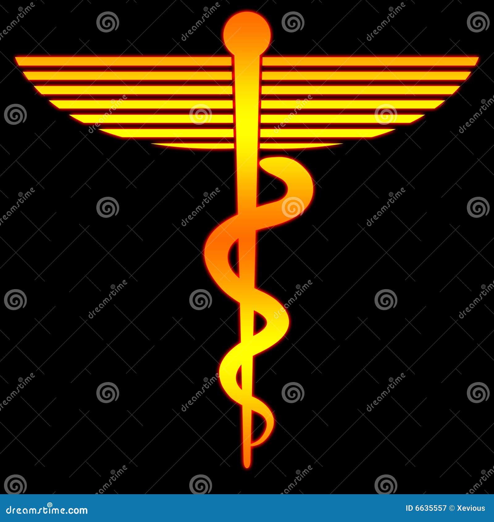 Medizinischer Caduceus stock abbildung. Illustration von getrennt - 6635557