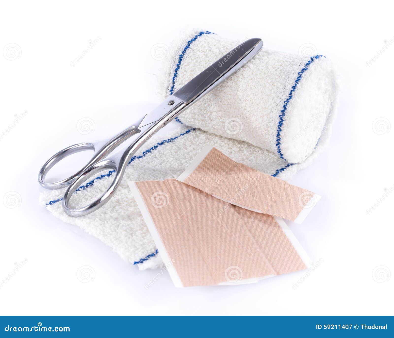 Medizinischer Verband Mit Scheren Und Haftendem Gips Stockbild - Bild ...