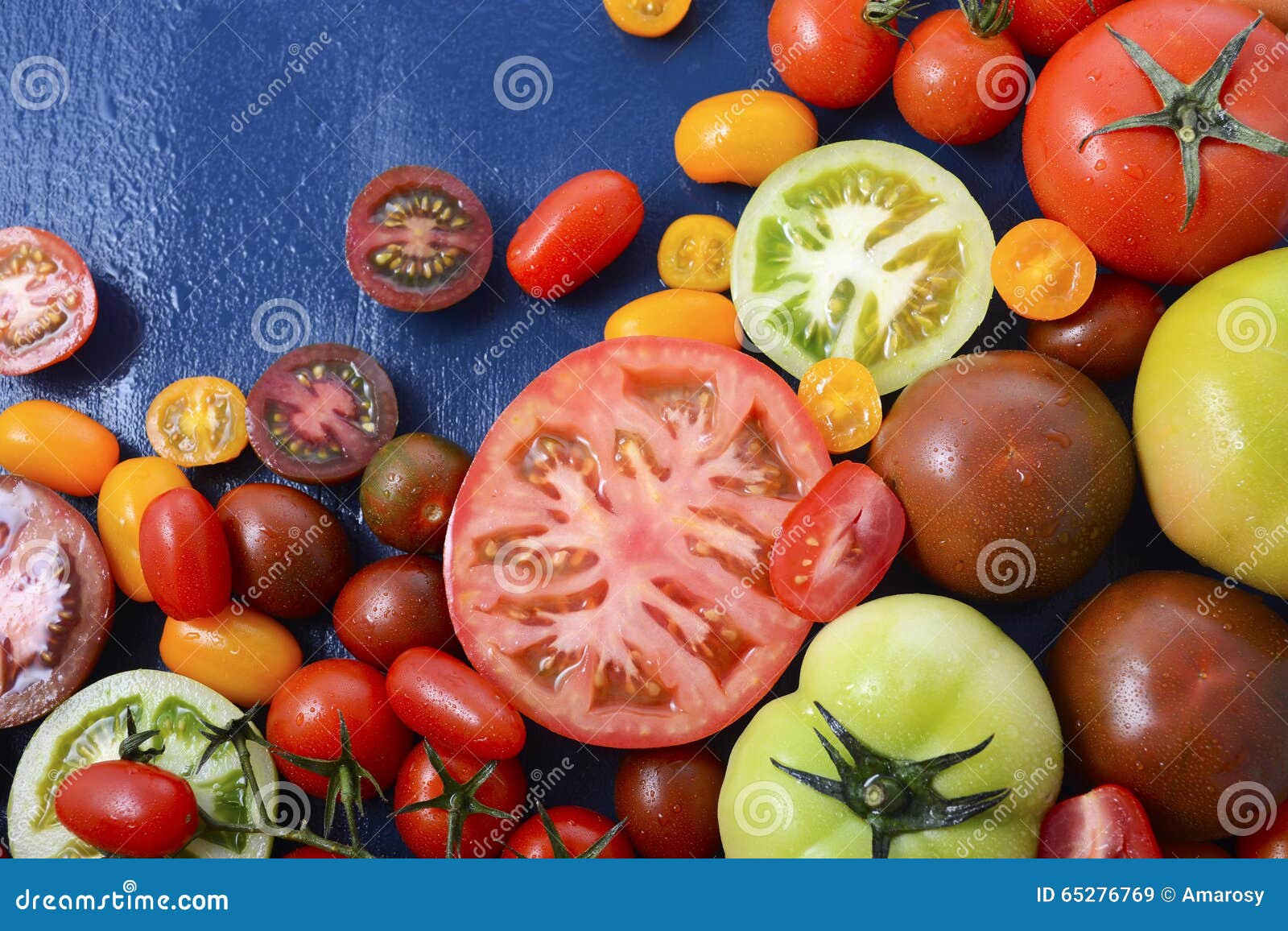 Medley of Tomato Varieties Closeup Stock Image - Image of flavour ...