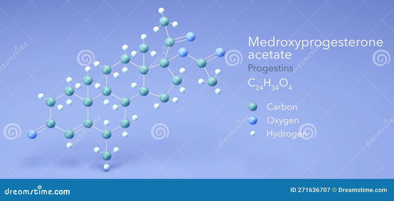 Medroxyprogesterone Acetate Molecular Structure, 3d Model Molecule ...