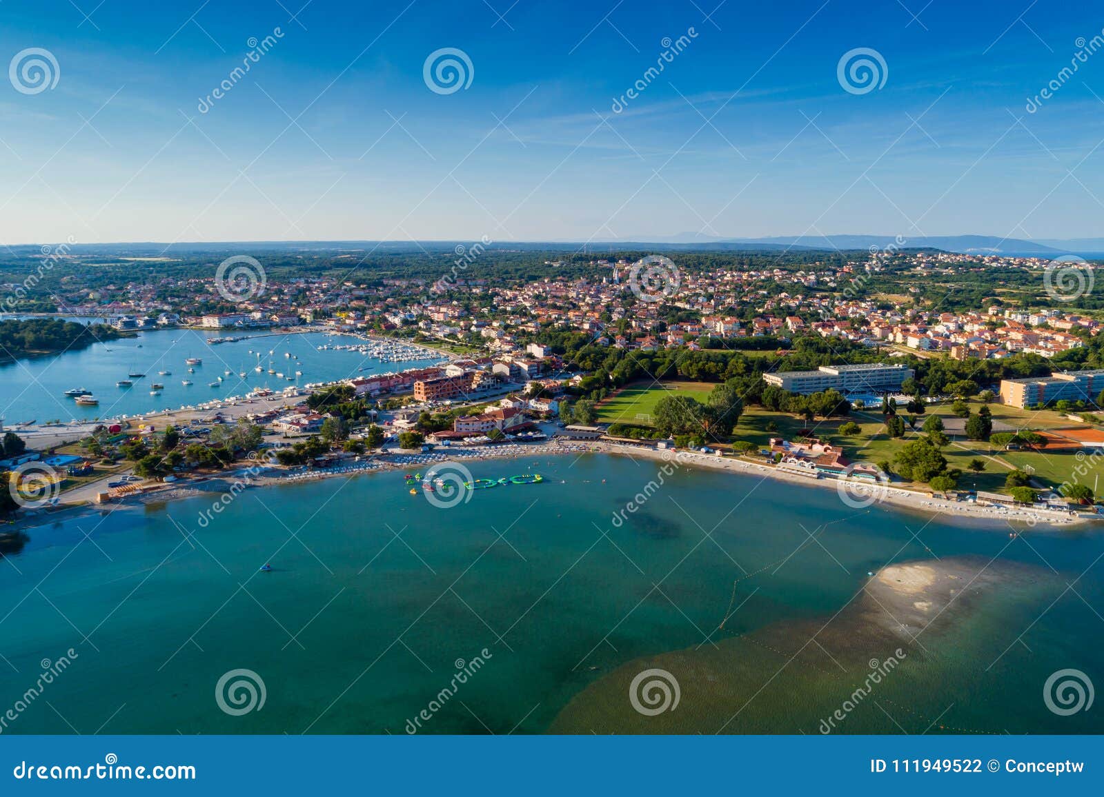 Medulin beach, Croatia stock photo. Image of blue, holiday - 111949522