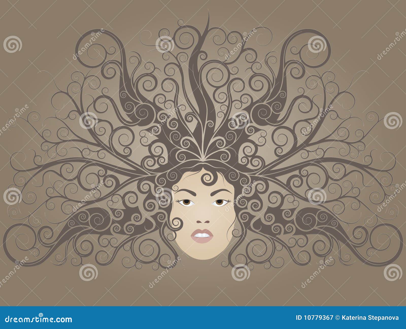 Medusa stock vector. Illustration of drawing, happy, isolated - 10779367