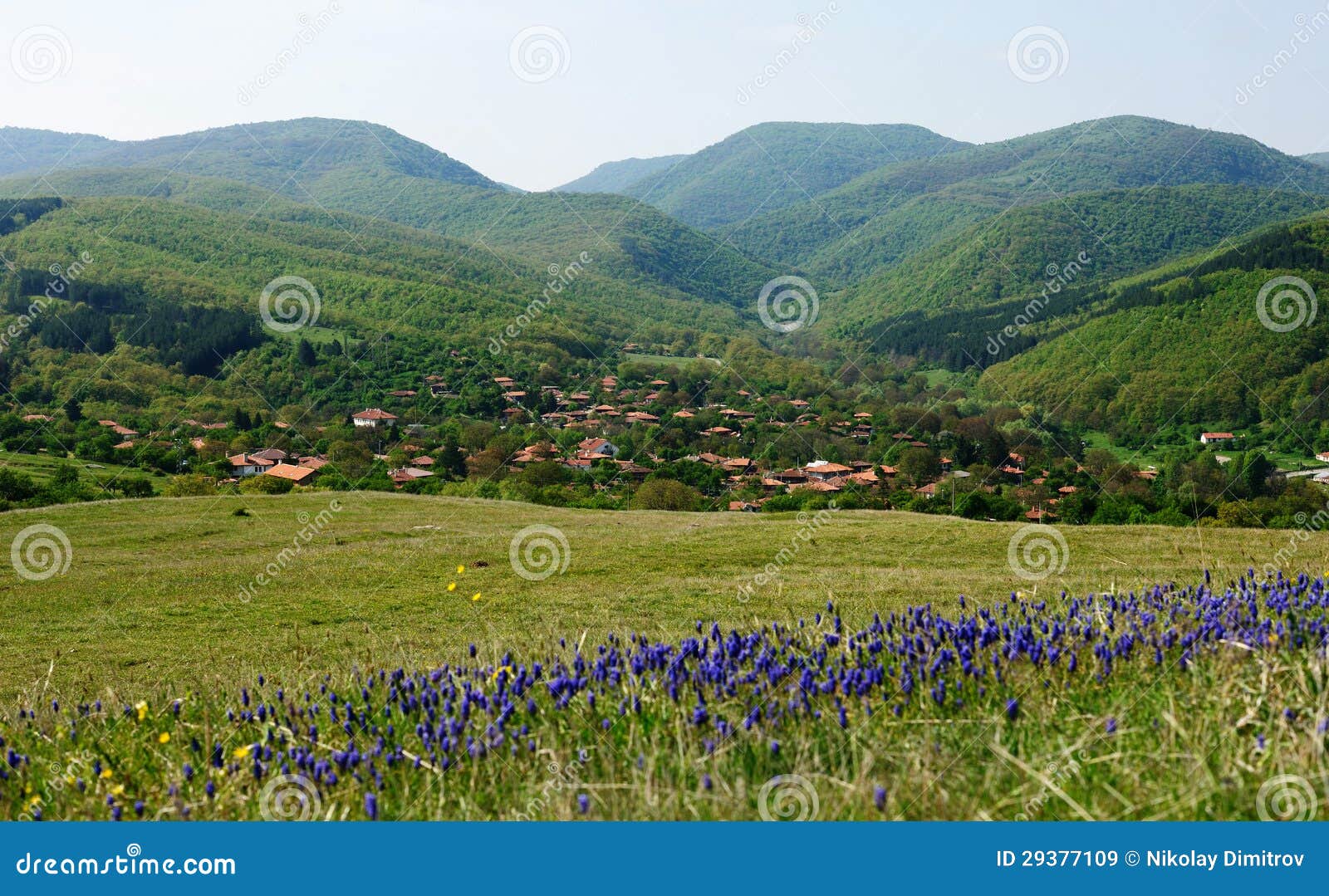 Medven village in spring stock image. Image of hills - 29377109