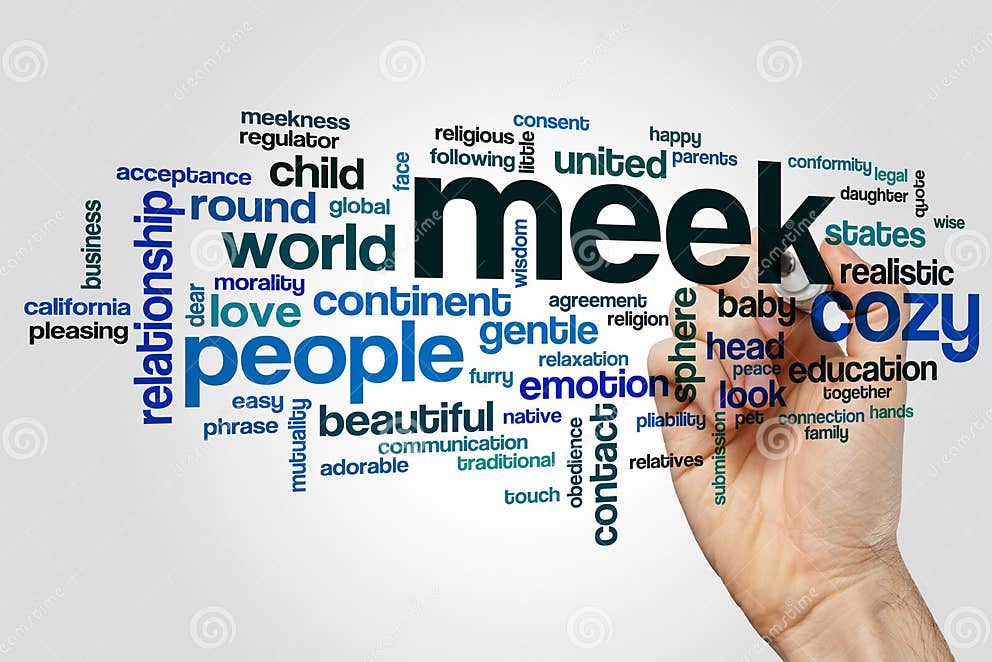 Meek word cloud stock image. Image of emotion, gentle - 90880189