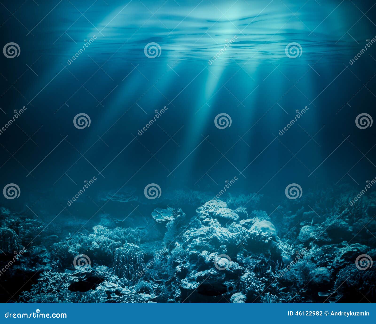 Meer Tief Oder Ozean Unterwasser Mit Korallenriff Als a Stockfoto ...