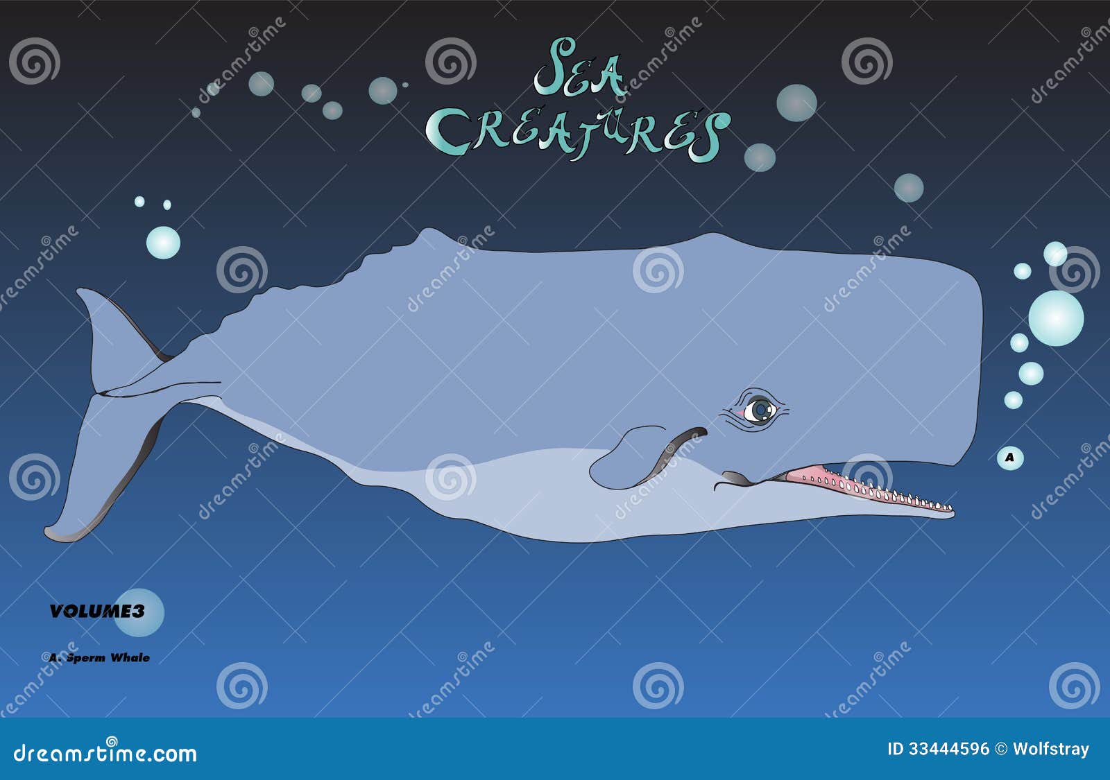 Meerestiere, Pottwal vektor abbildung. Illustration von wasser - 33444596