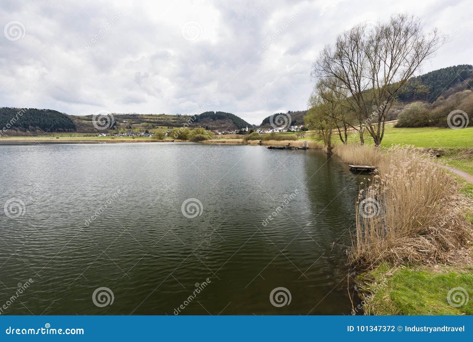 Meerfelder Maar Volcano Lake, Eifel, Germany Stock Photo - Image of ...