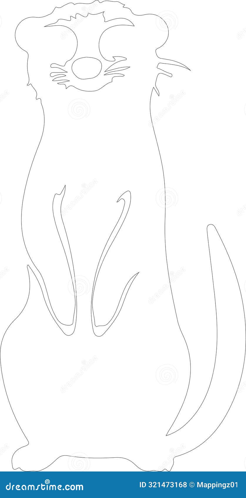 Meerkat Outline Silhouette Generative Ai Stock Vector - Illustration of ...