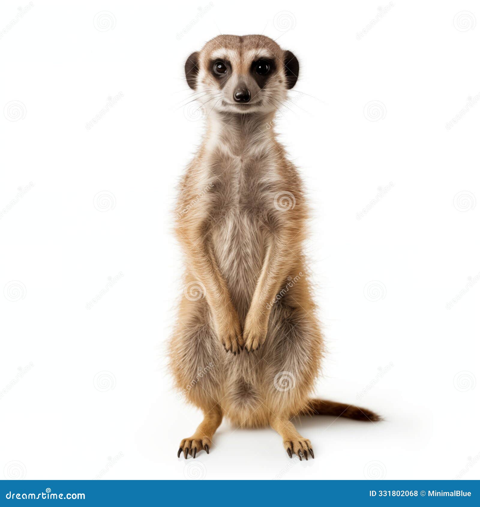 Meerkat Standing Upright on White Background Looking Forward Stock ...