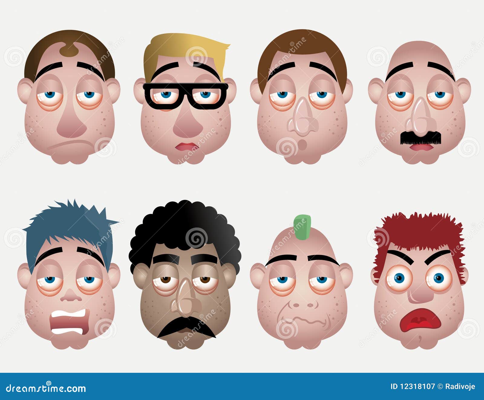 Meet Fred stock vector. Illustration of heads, characters - 12318107