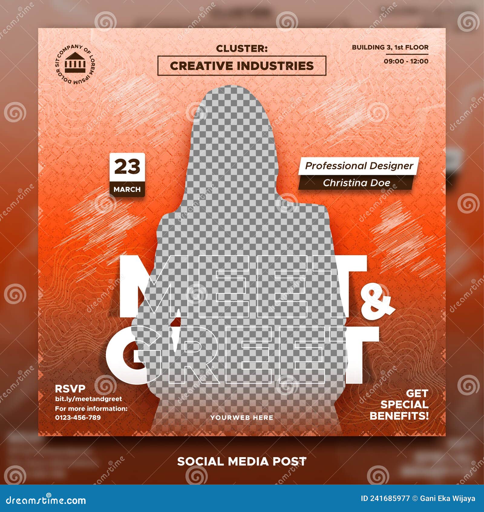 Meet and Greet Square Banner Template Stock Vector - Illustration of ...