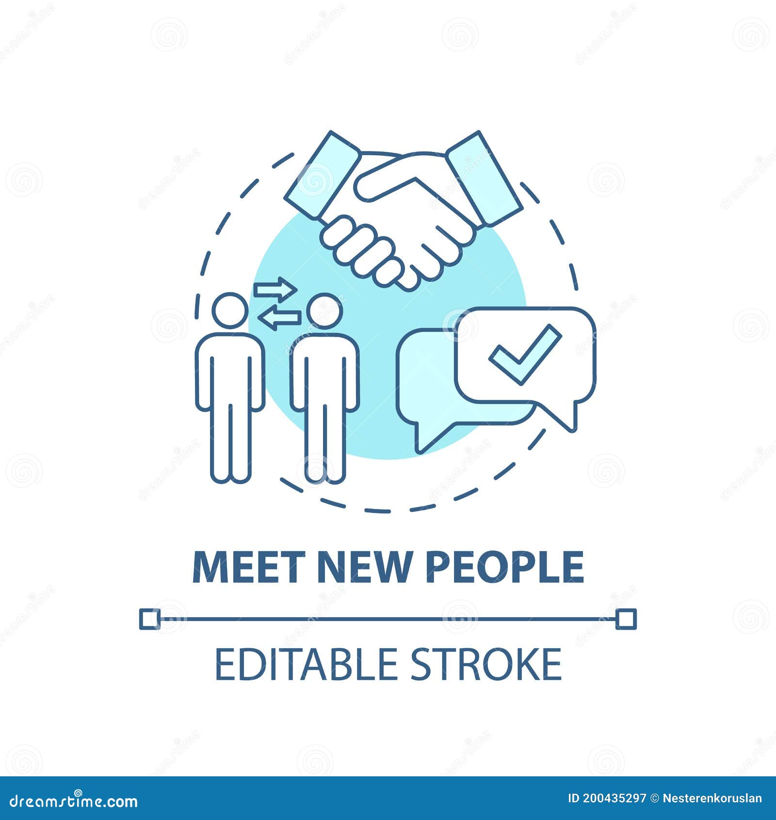 Meet New People Concept Icon Stock Vector - Illustration of person ...