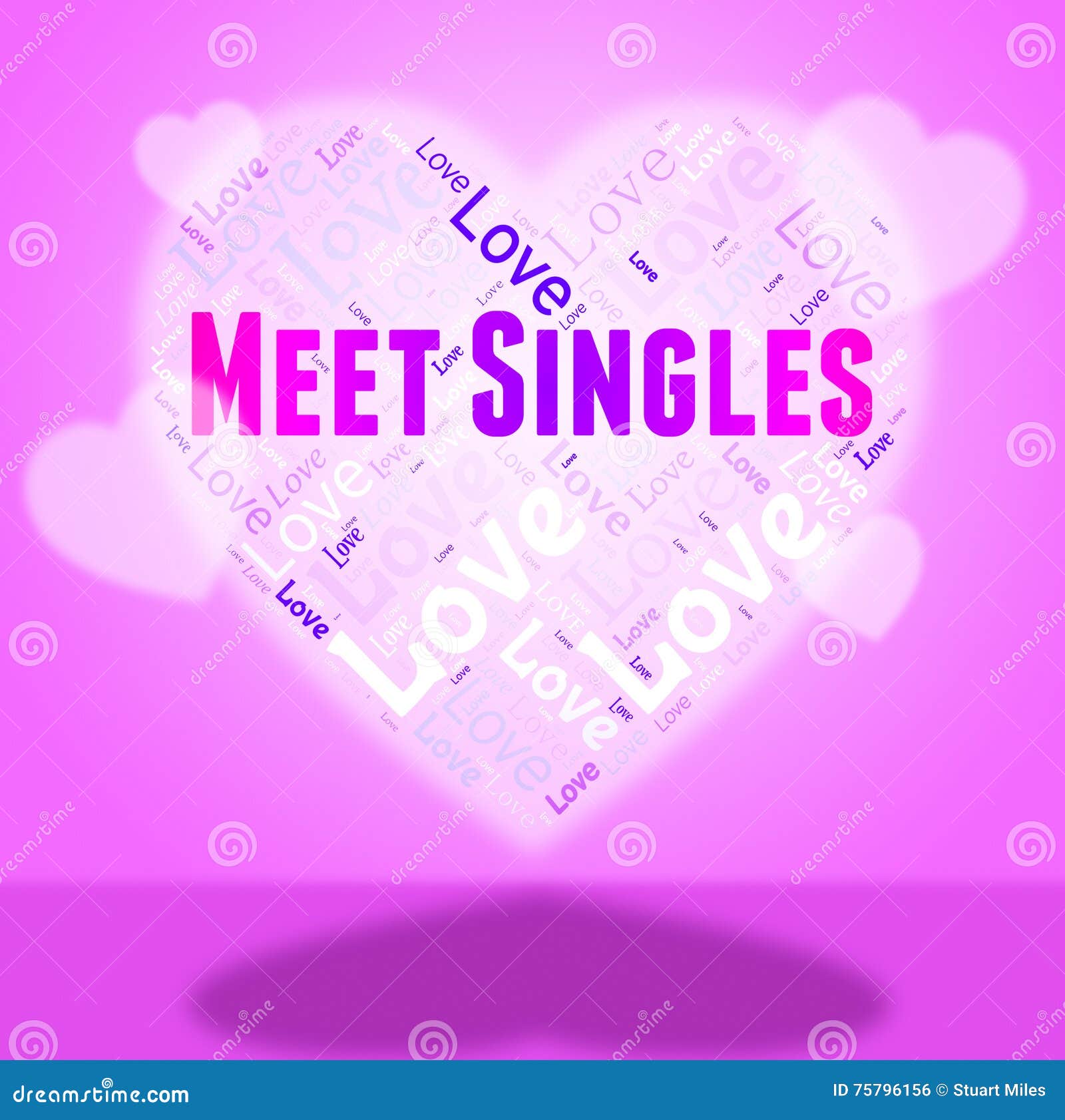 Meet Singles Indicates Search for and Affection Stock Illustration ...