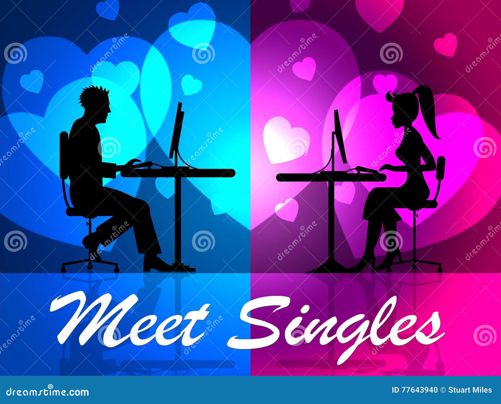 Meet Singles Means Search for and Adoration Stock Illustration ...