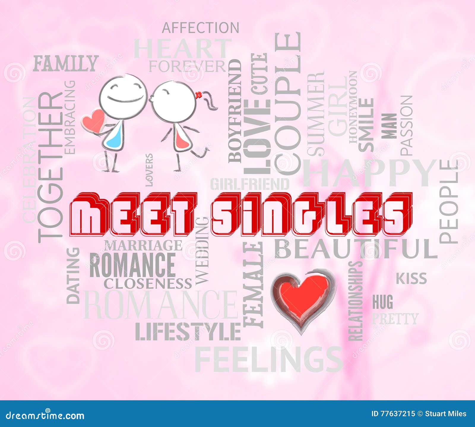 Meet Singles Means Search for and Alone Stock Illustration ...