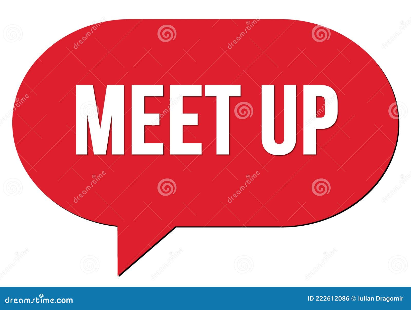 MEET UP Text Written in a Red Speech Bubble Stock Illustration ...