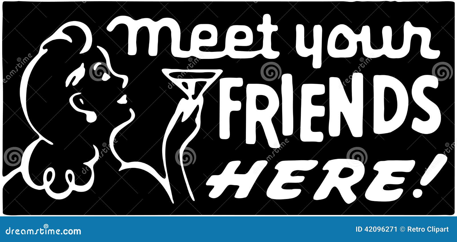 Meet Your Friends Here stock vector. Illustration of people - 42096271