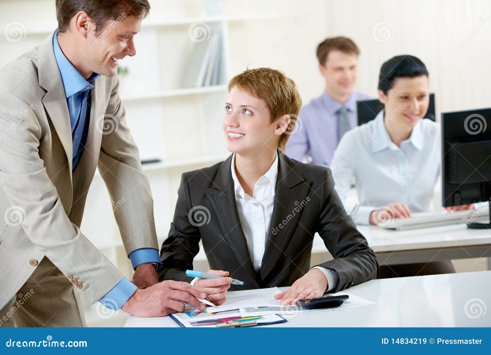 At meeting stock image. Image of paper, businesspeople - 14834219