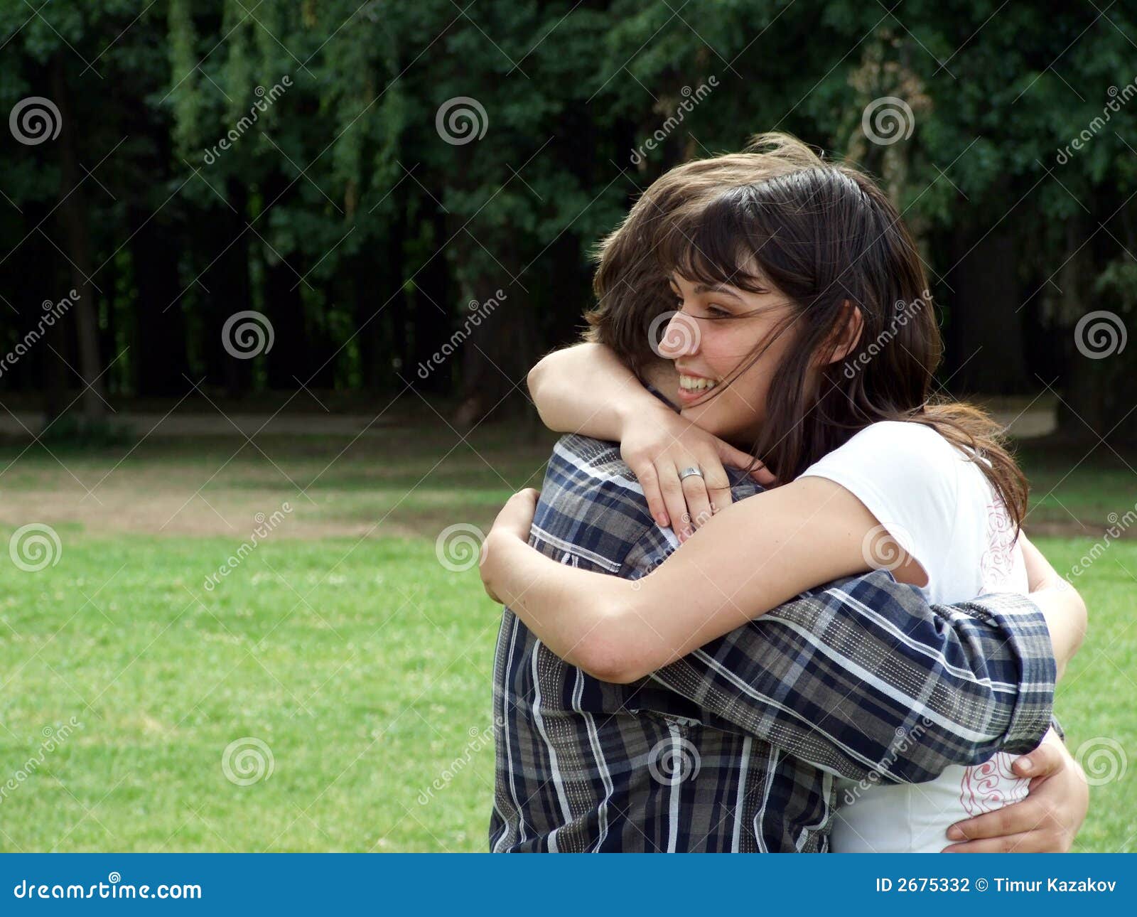 Meeting. stock photo. Image of smile, girl, embraces, people - 2675332