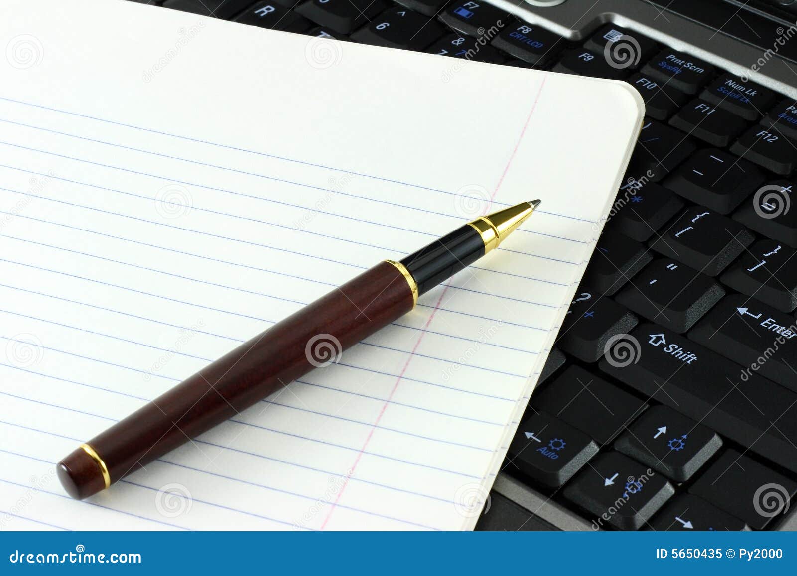 Notebook and Pen on Computer Stock Image - Image of business, tools ...