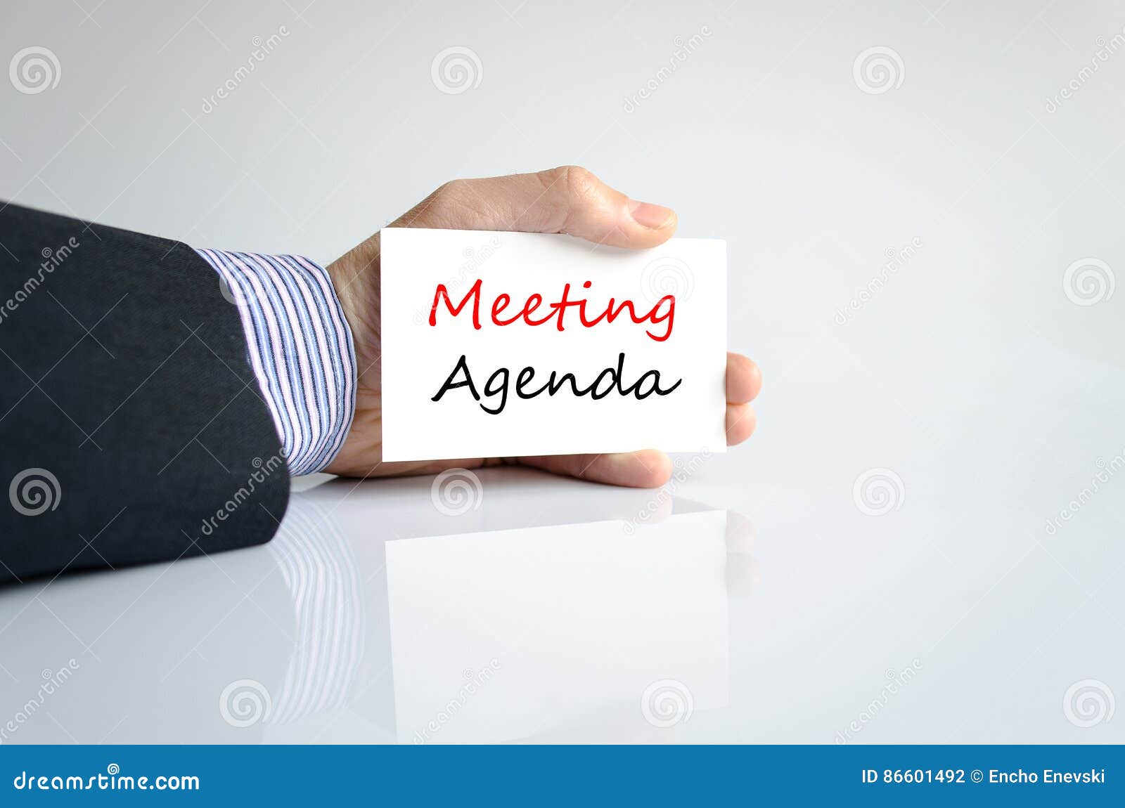 Meeting Agenda Text Concept Stock Photo - Image of board, sign: 86601492