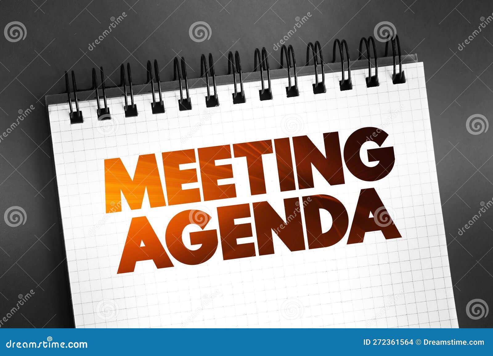 Meeting Agenda Text on Notepad, Concept Background Stock Photo - Image ...