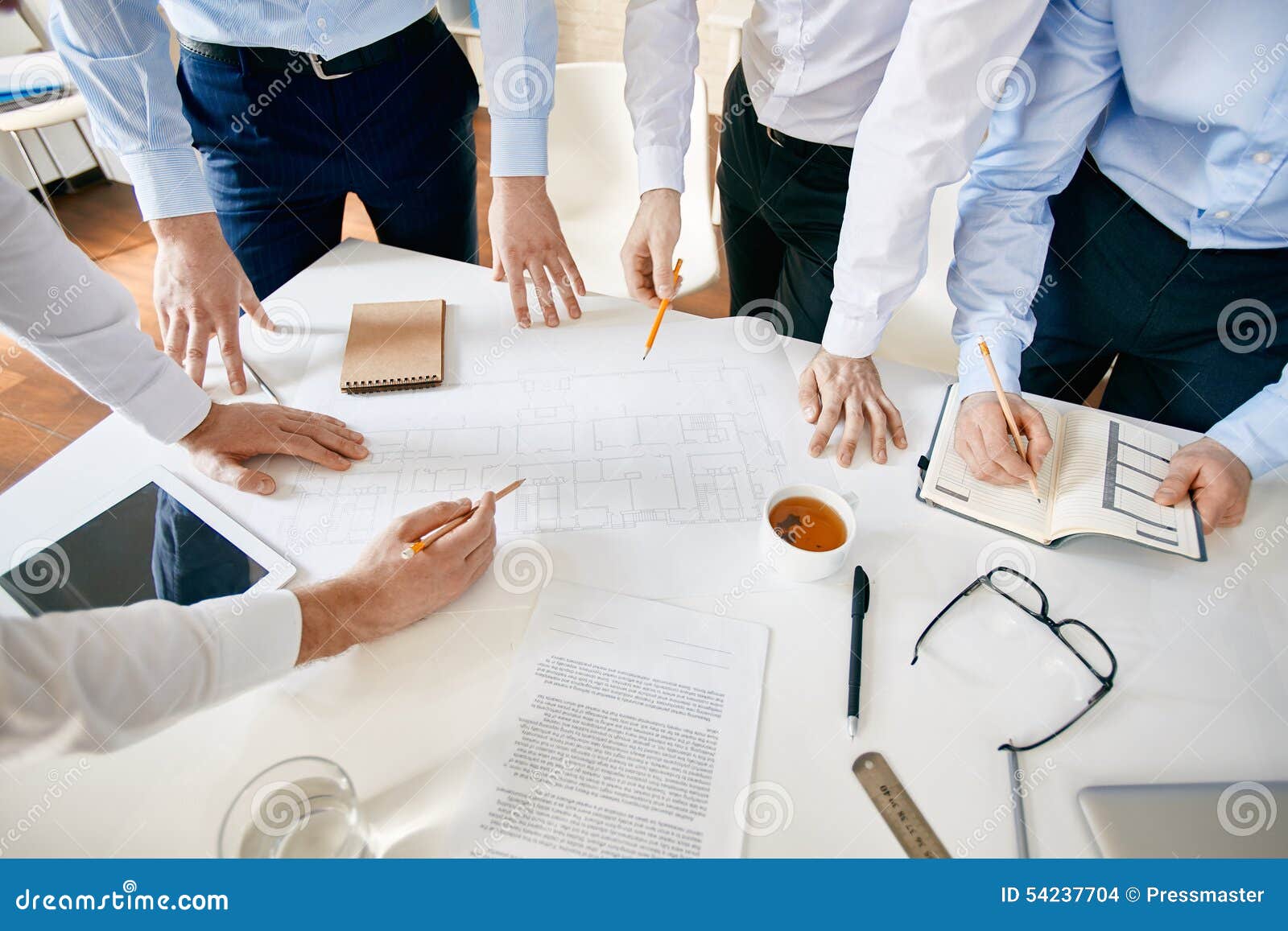 Meeting of architects stock photo. Image of teamwork - 54237704