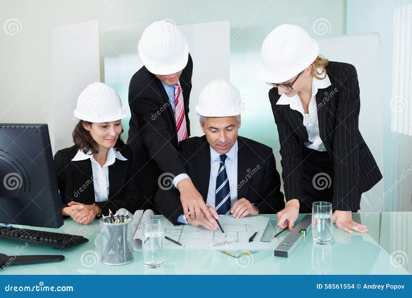Meeting of Architects or Structural Engineers Stock Photo - Image of ...
