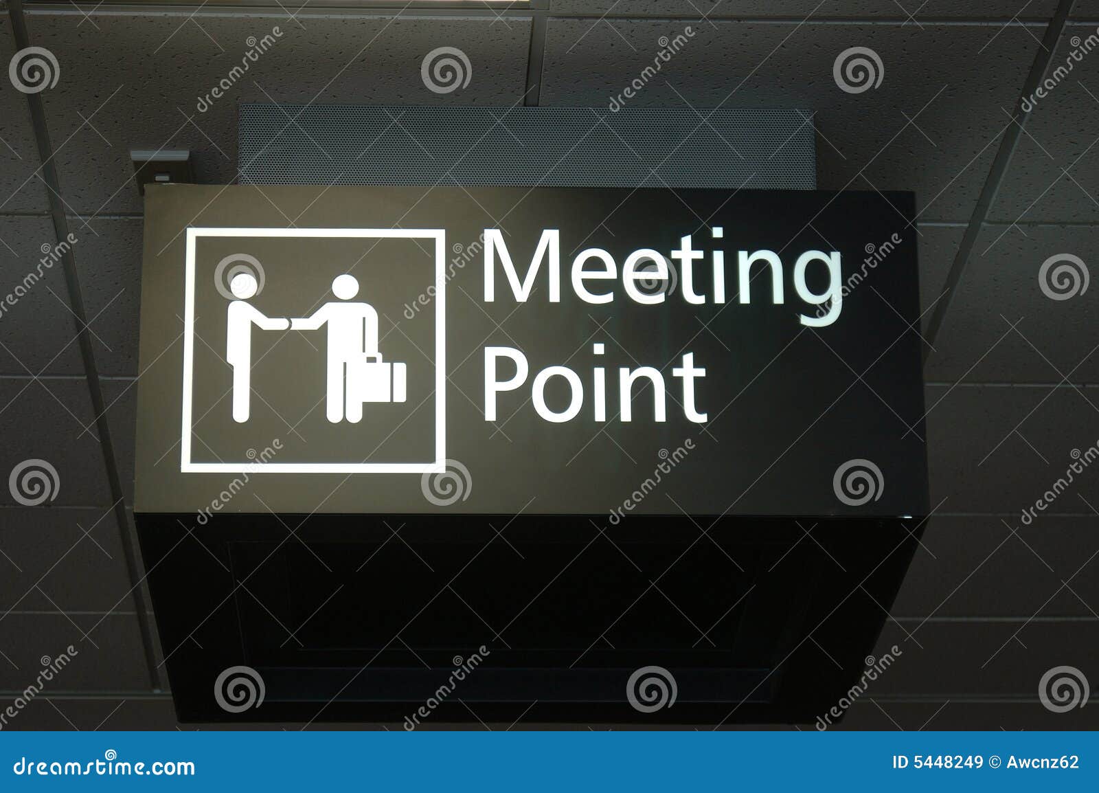 Meeting area sign stock image. Image of arriving, boxes - 5448249