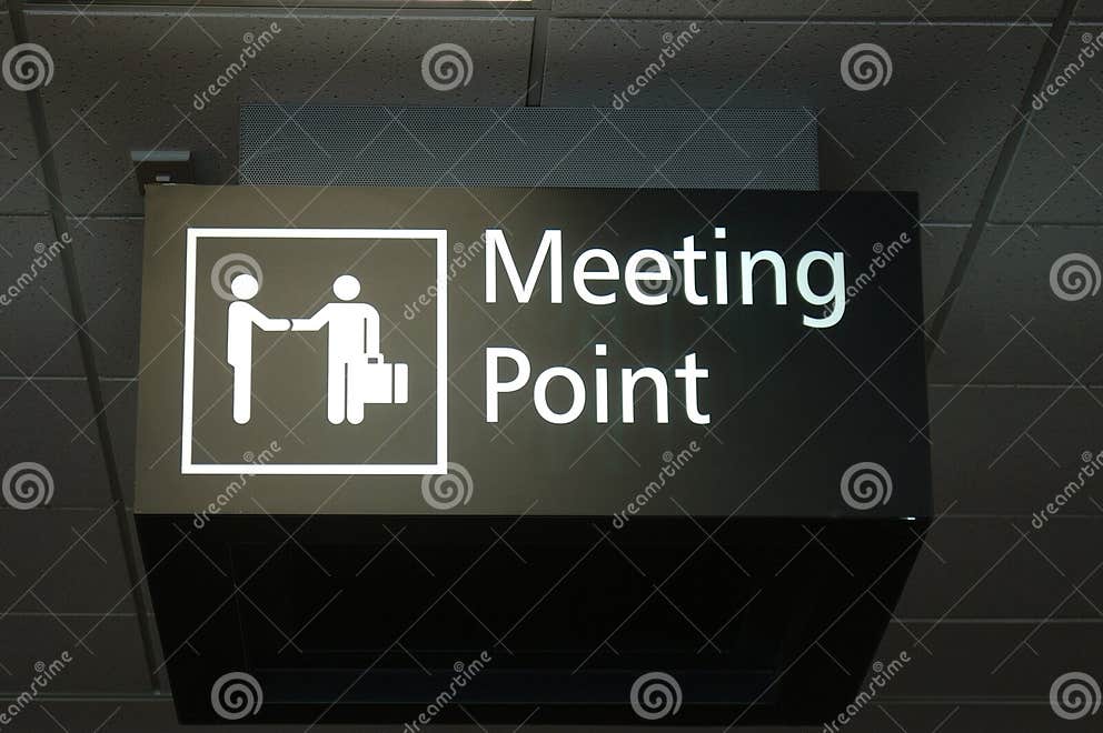 Meeting area sign stock image. Image of arriving, boxes - 5448249