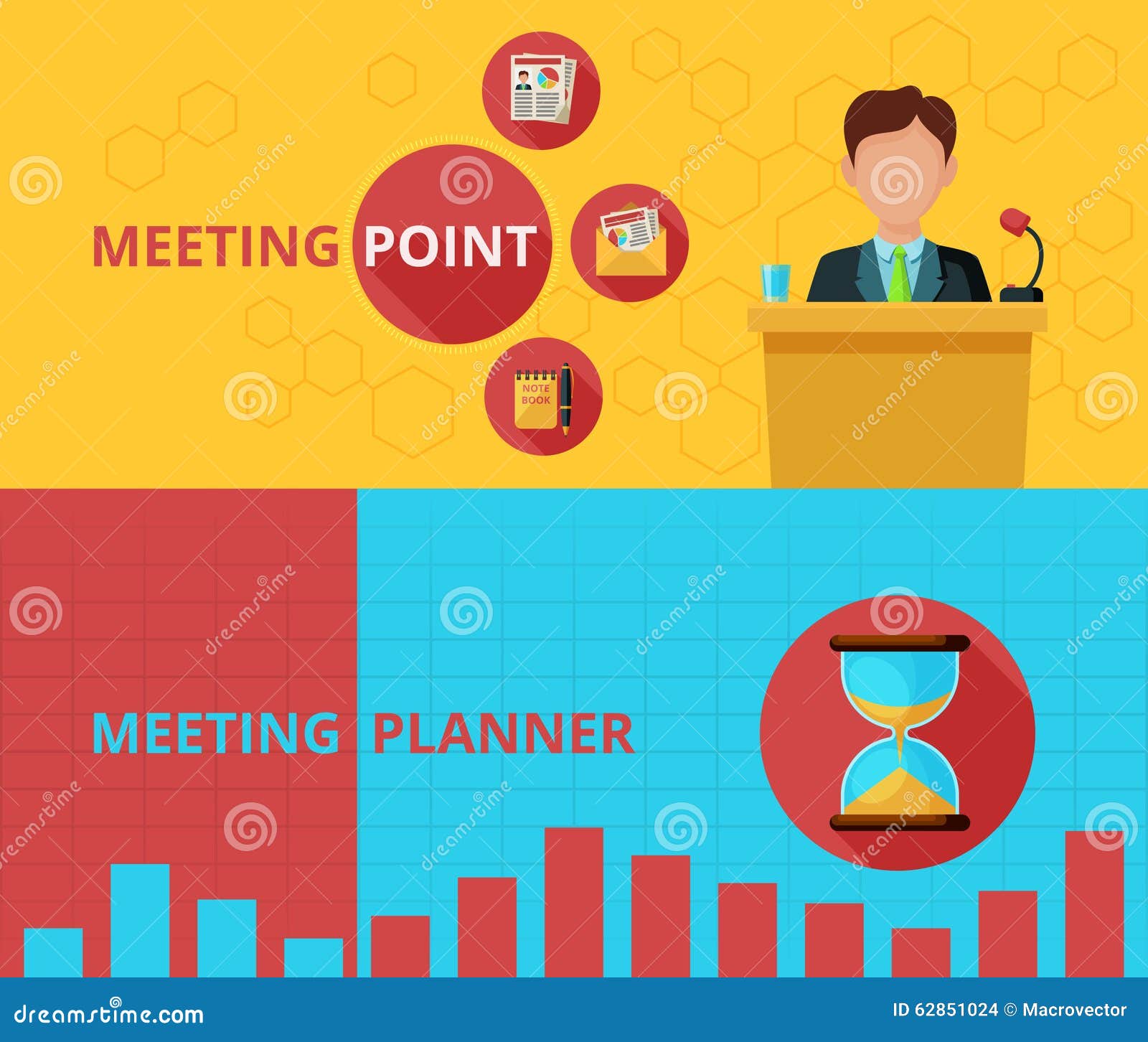 Meeting banner set stock vector. Illustration of discussion - 62851024