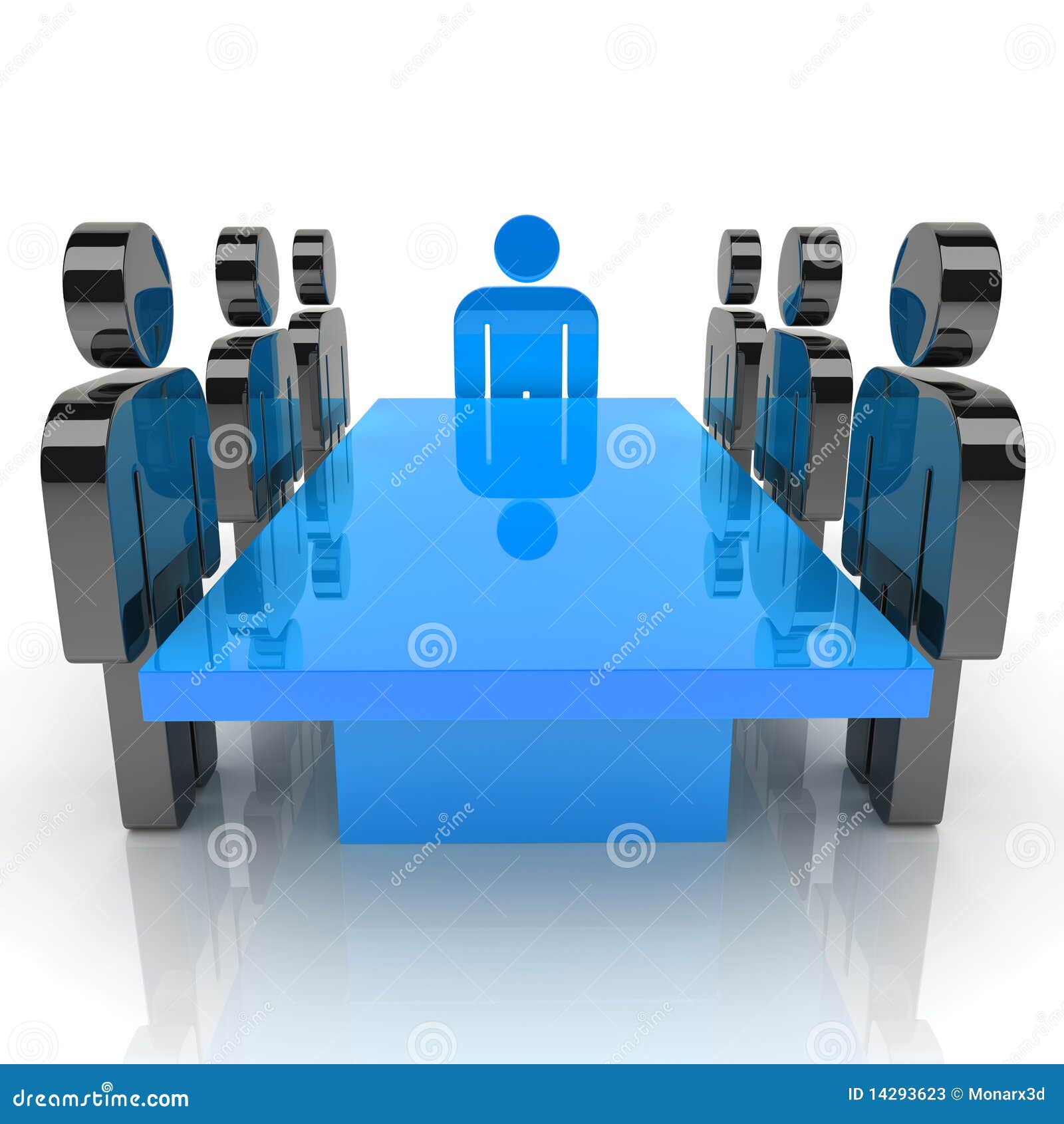 Meeting with blue leader stock illustration. Illustration of conference ...