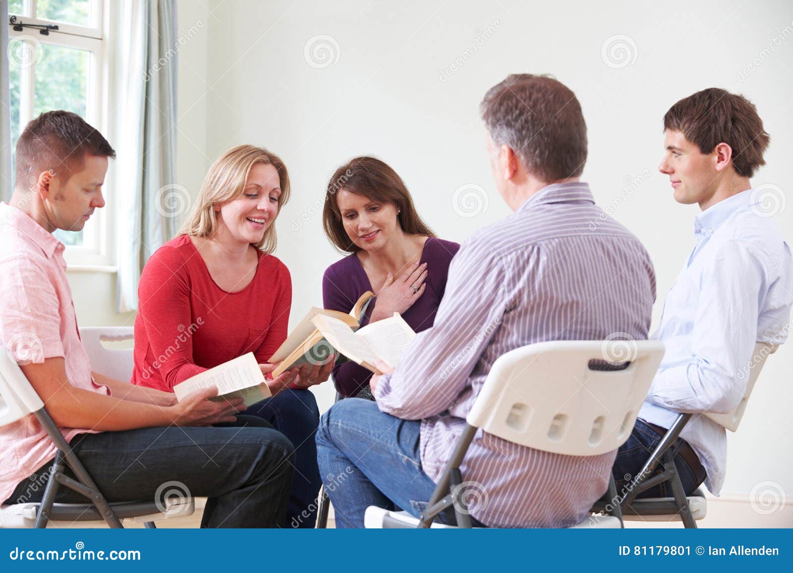 Meeting of Book Reading Group Stock Image - Image of forties, prayer ...