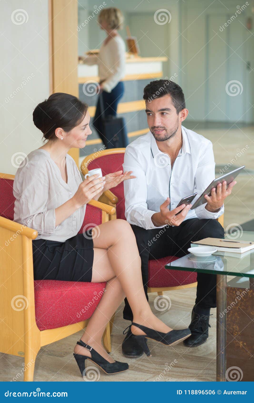 Meeting during the breaks stock photo. Image of communication - 118896506