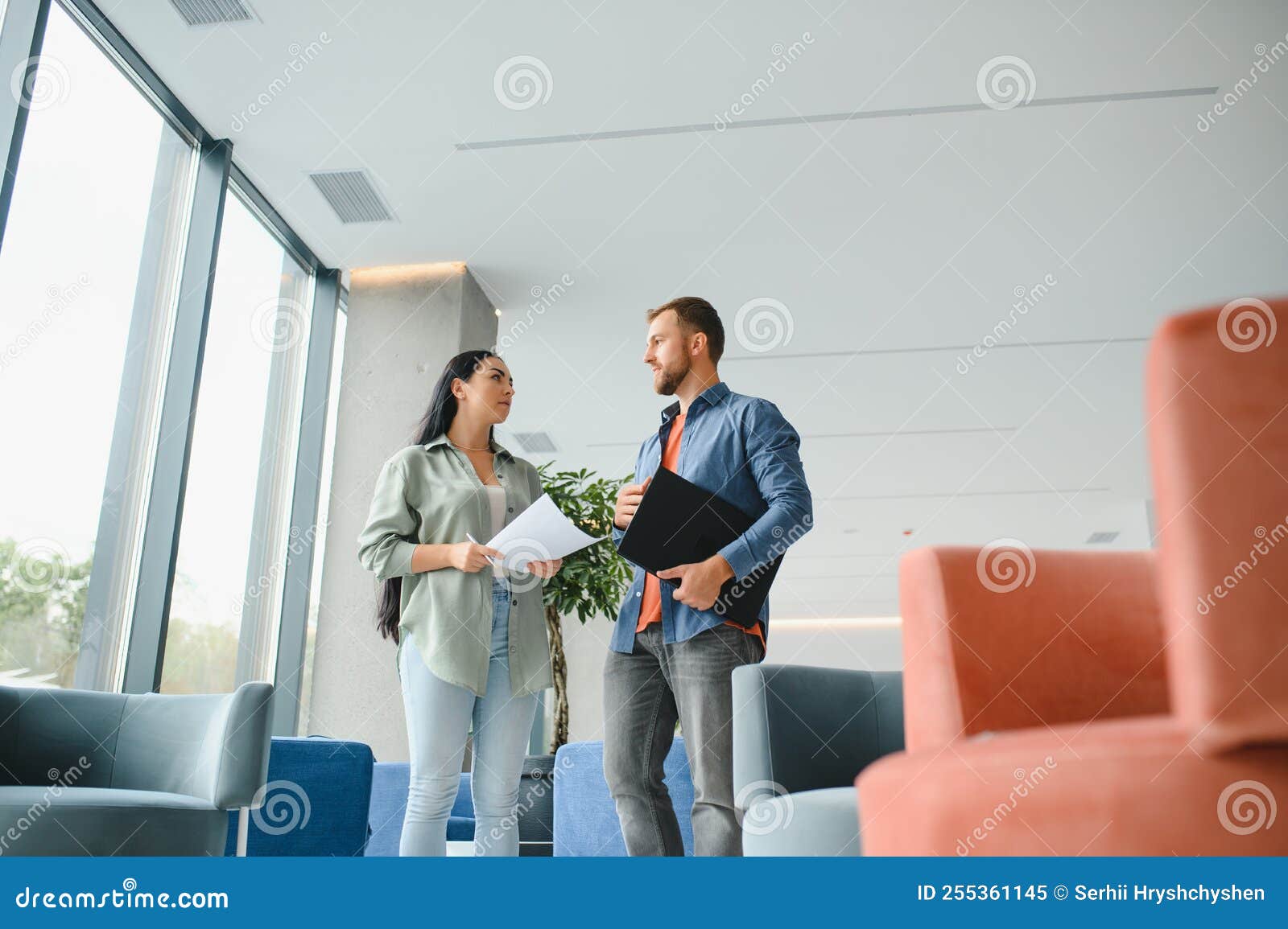 Meeting of Business Partners in the Business Center. Stock Image ...