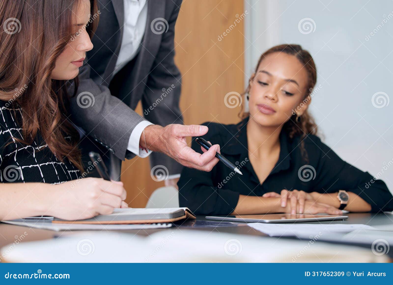 Meeting, Business People and Mentor for Training in Office, Talking and Planning in Boardroom ...