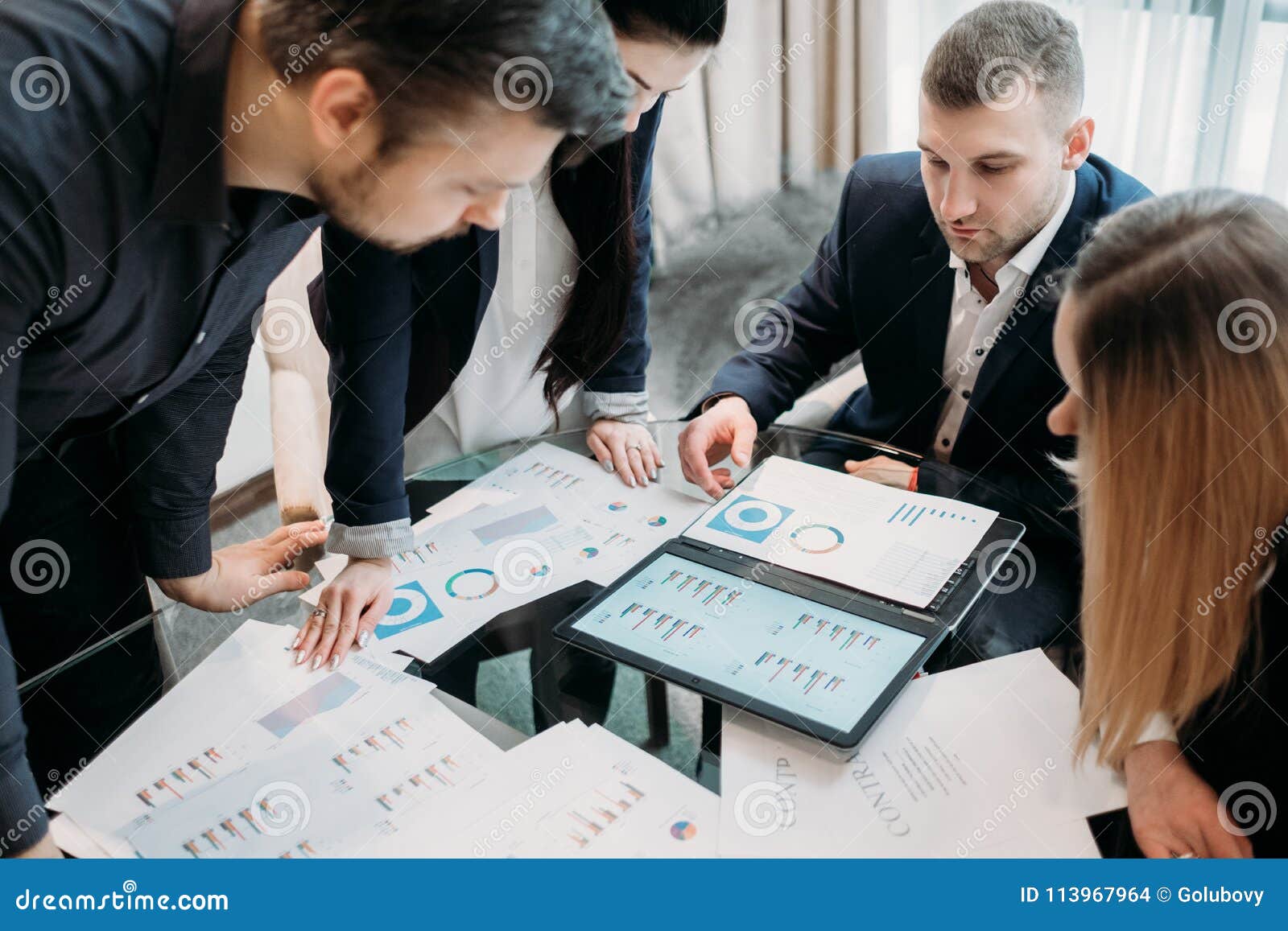 Meeting Business Team Brainstorm Document Info Stock Photo - Image of ...