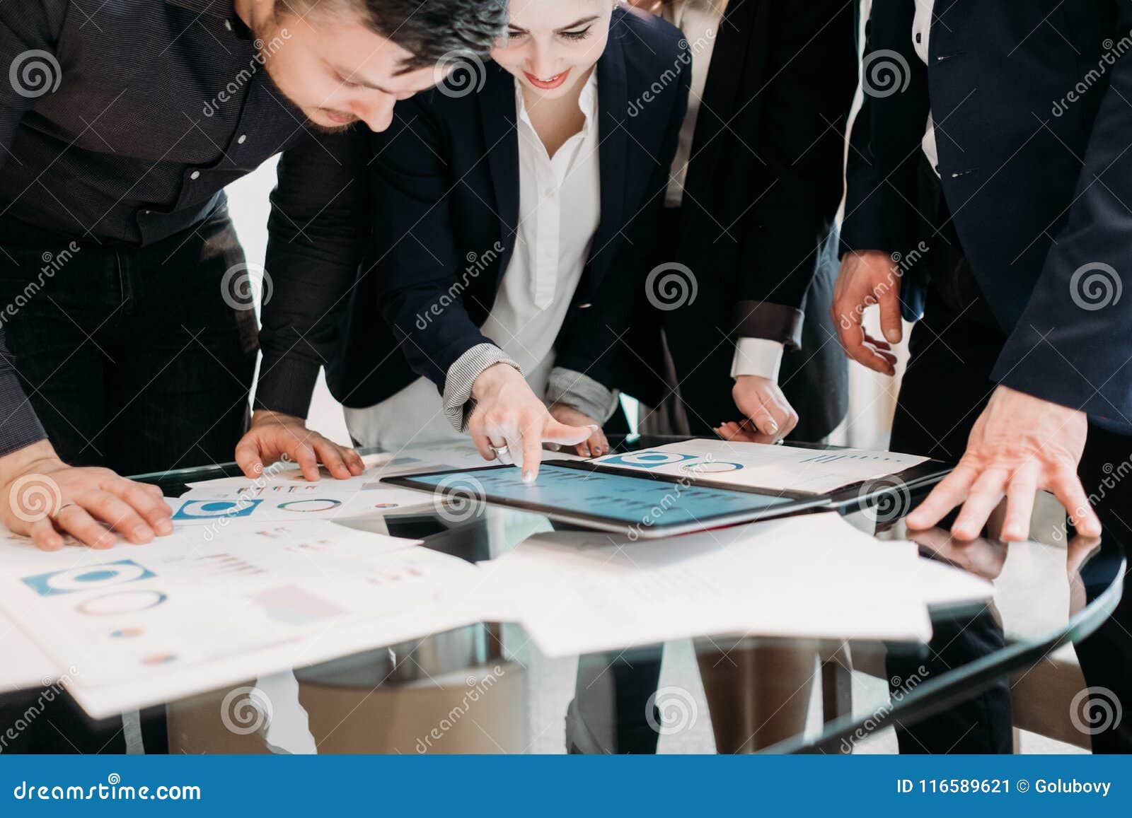 Meeting Business Team Brainstorm Document Info Stock Image - Image of ...