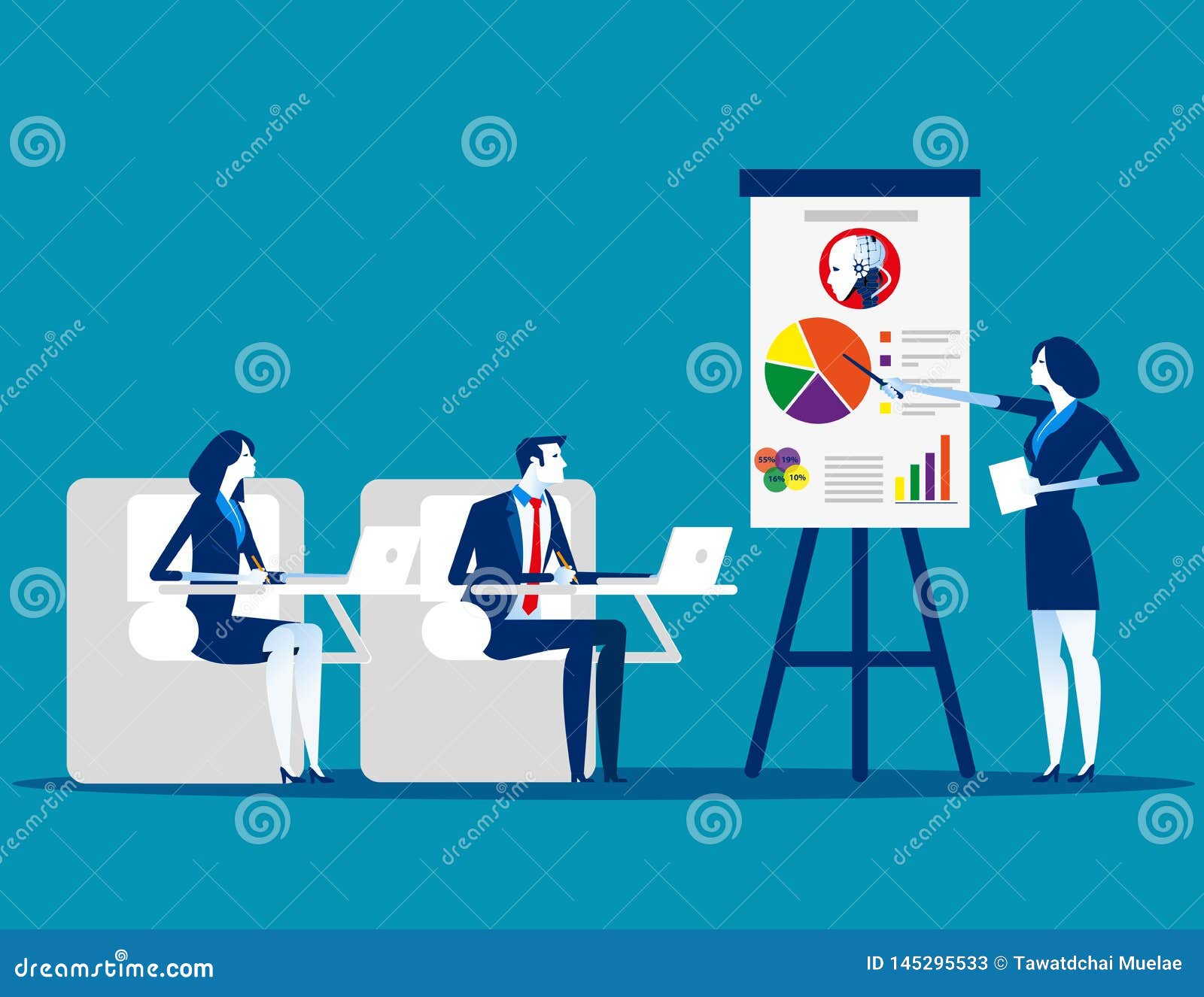Meeting. Business Team Planning and Working Stock Vector - Illustration ...