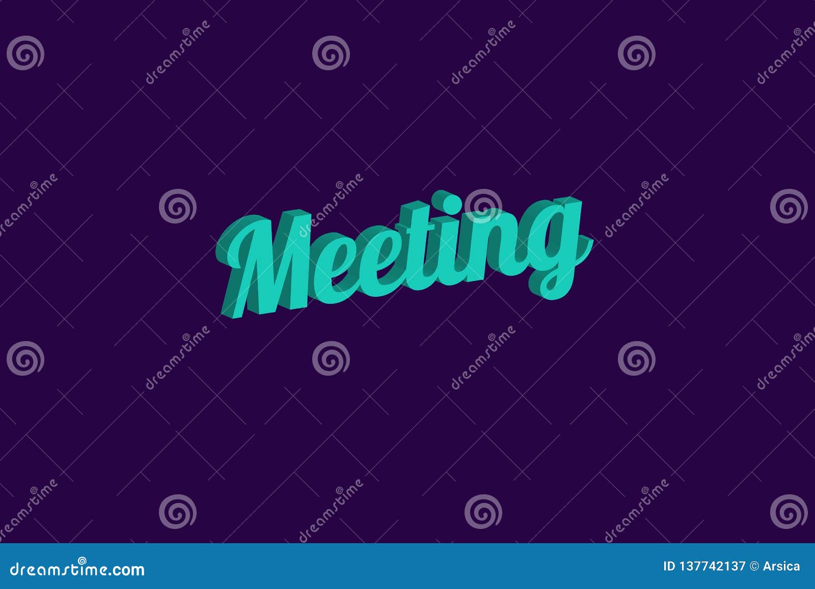 Meeting - Business Text 3d. Vector Stock Illustration - Illustration of ...