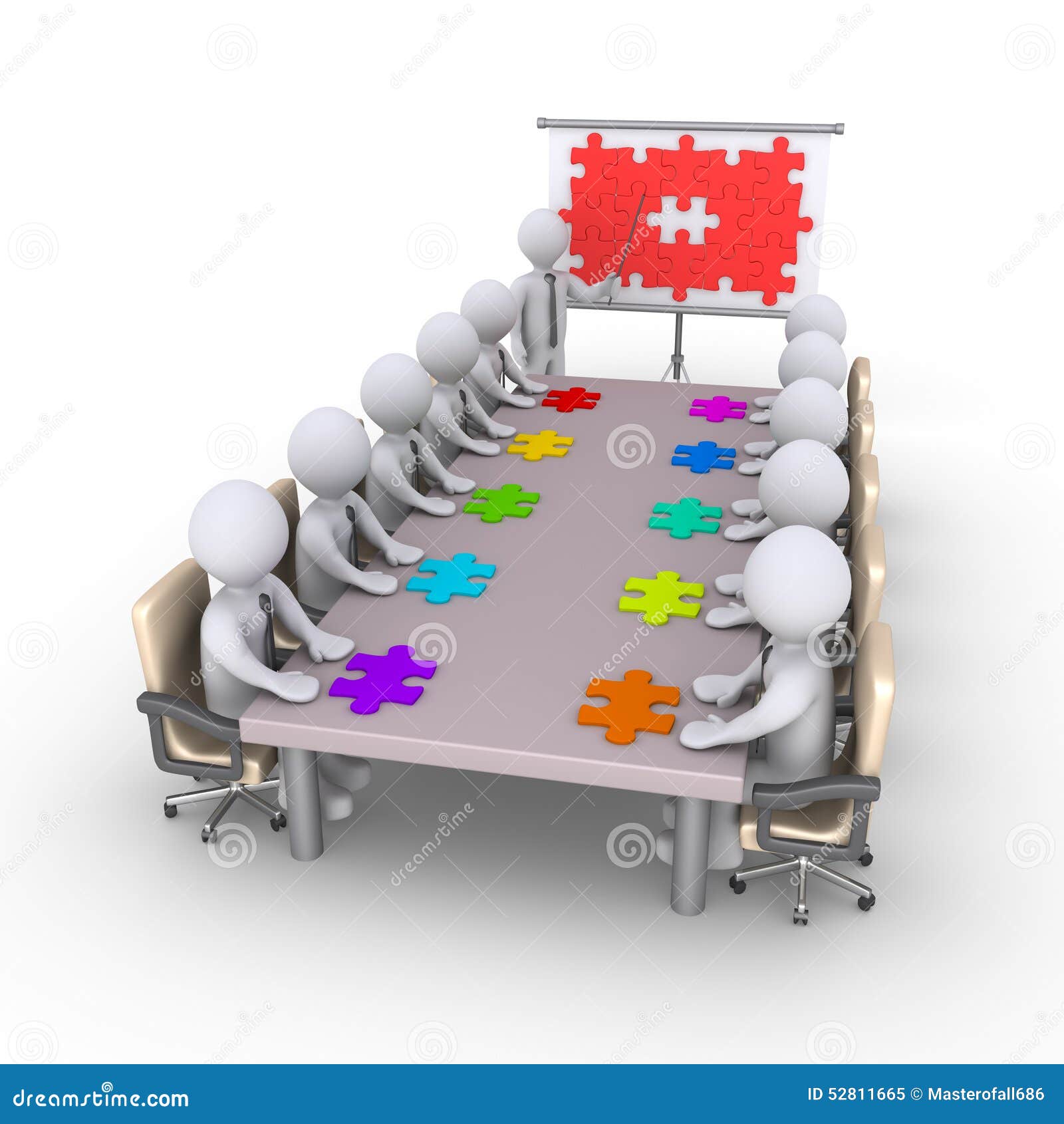 Meeting of Businessmen To Find Missing Piece Stock Illustration ... Meeting of Businessmen To Find Missing Piece Stock Illustration ...