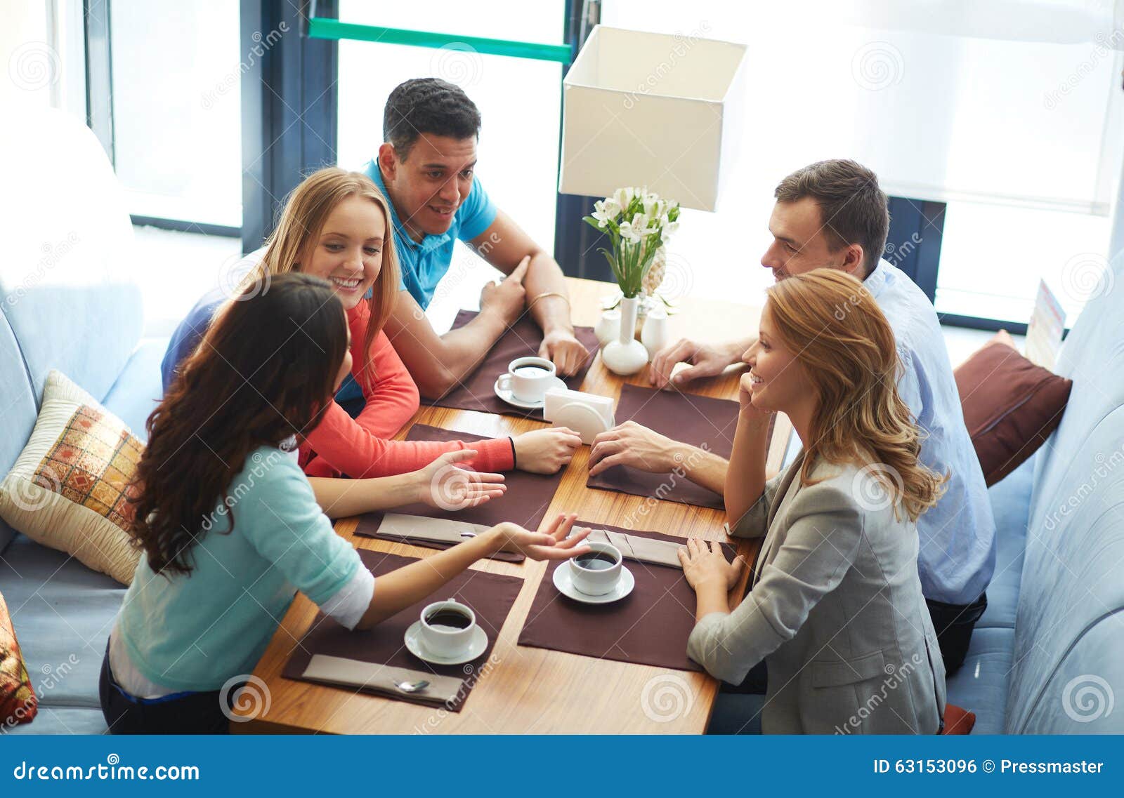 Meeting at cafe stock photo. Image of lifestyle, group - 63153096