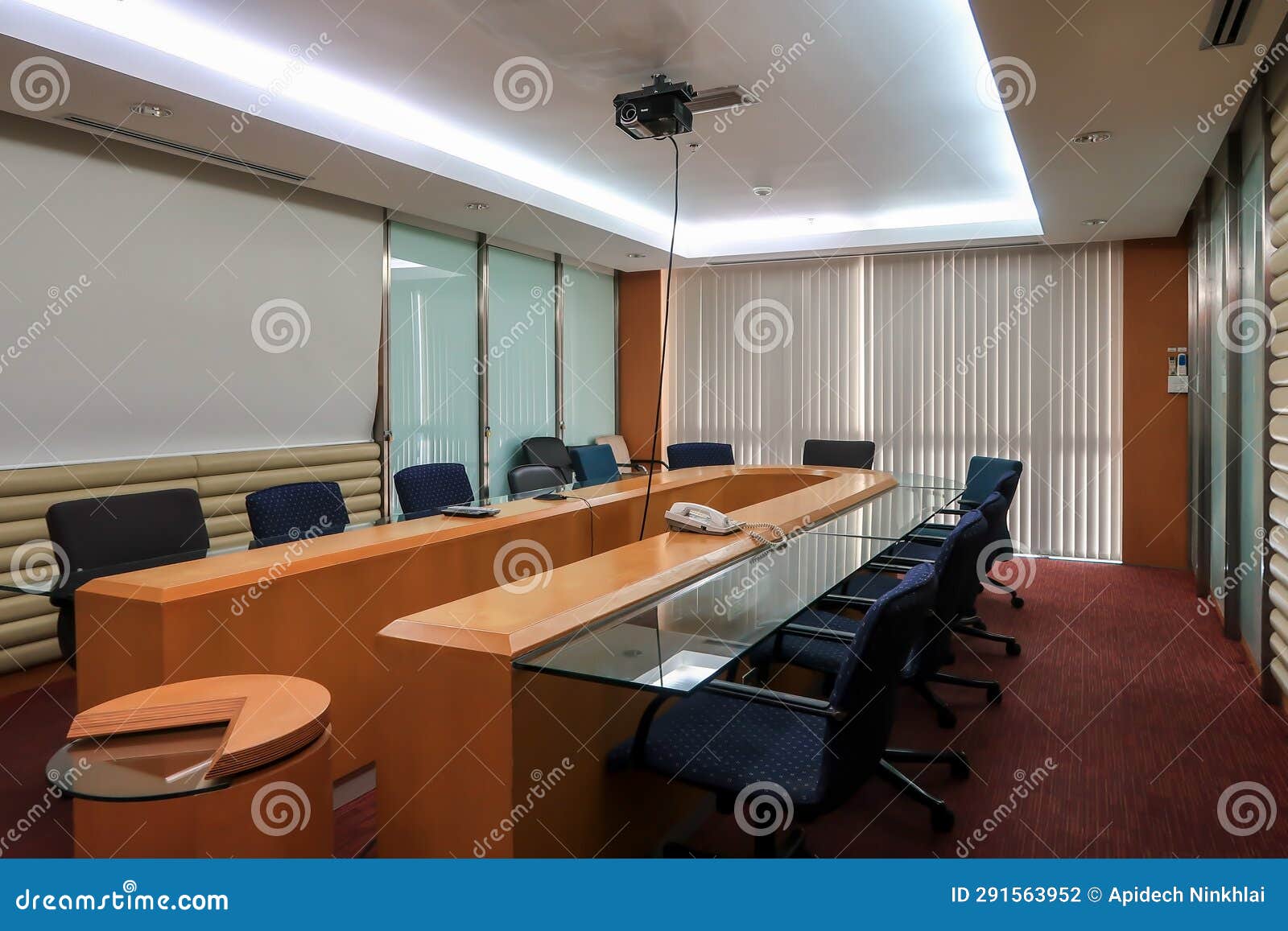Meeting and Conference Room with U-Shape Table and Armchairs Stock ...
